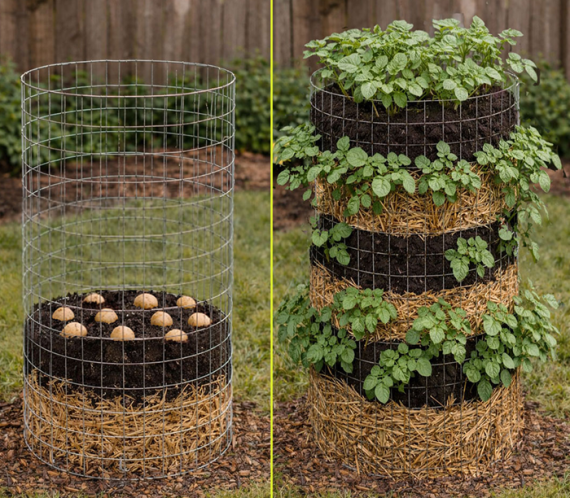 How to Build a Potato Tower: Step-by-Step Guide for Growing More ...